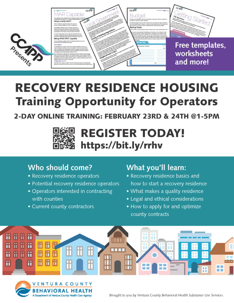 Recovery Residence Housing, Training Opportunity for Operators ...