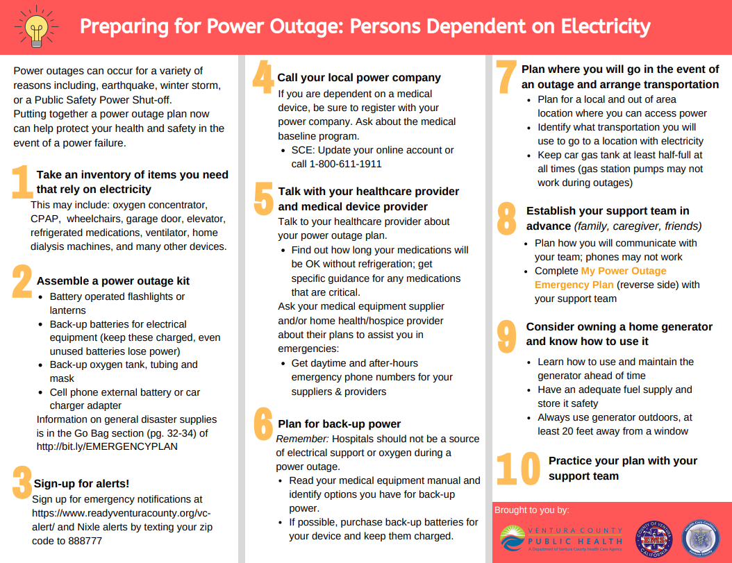 Preparing for Power Outage – Ventura County Public Health
