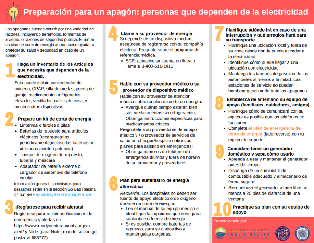 Preparing for Power Outage – Ventura County Public Health