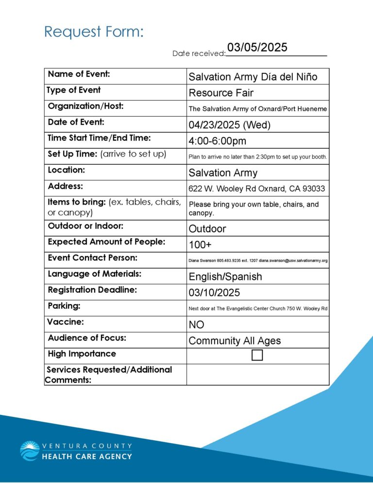 Salvation Army Día del Niño – Ventura County Health Care Agency